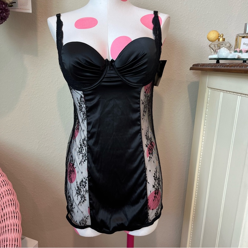 Fredericks Of Hollywood Lingerie Basque Black Nwt - Gem